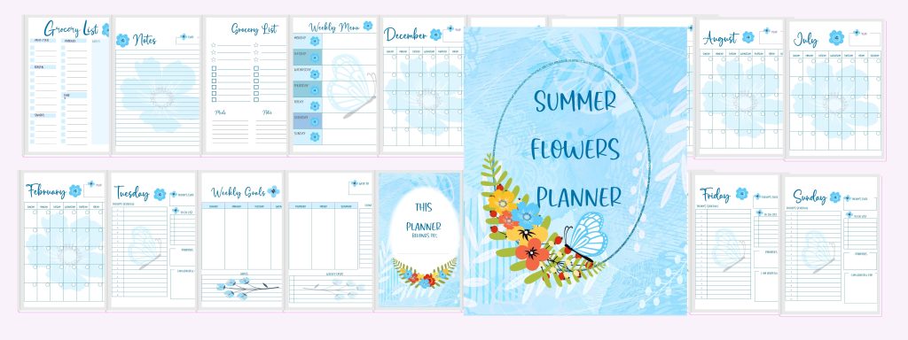 Summer Flowers Undated Planner Creative PLR Summer Flowers Undated Planner Creative PLR