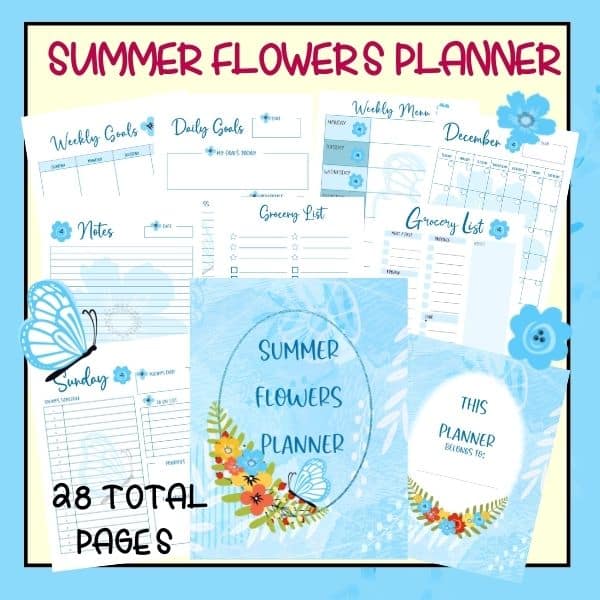 Summer Flowers Undated Planner Creative PLR Summer Flowers Undated Planner Creative PLR