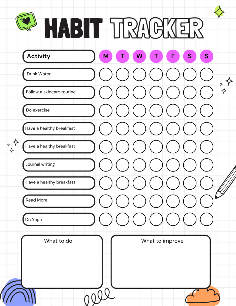 Printable Habit Trackers for Daily Routines - Creative PLR
